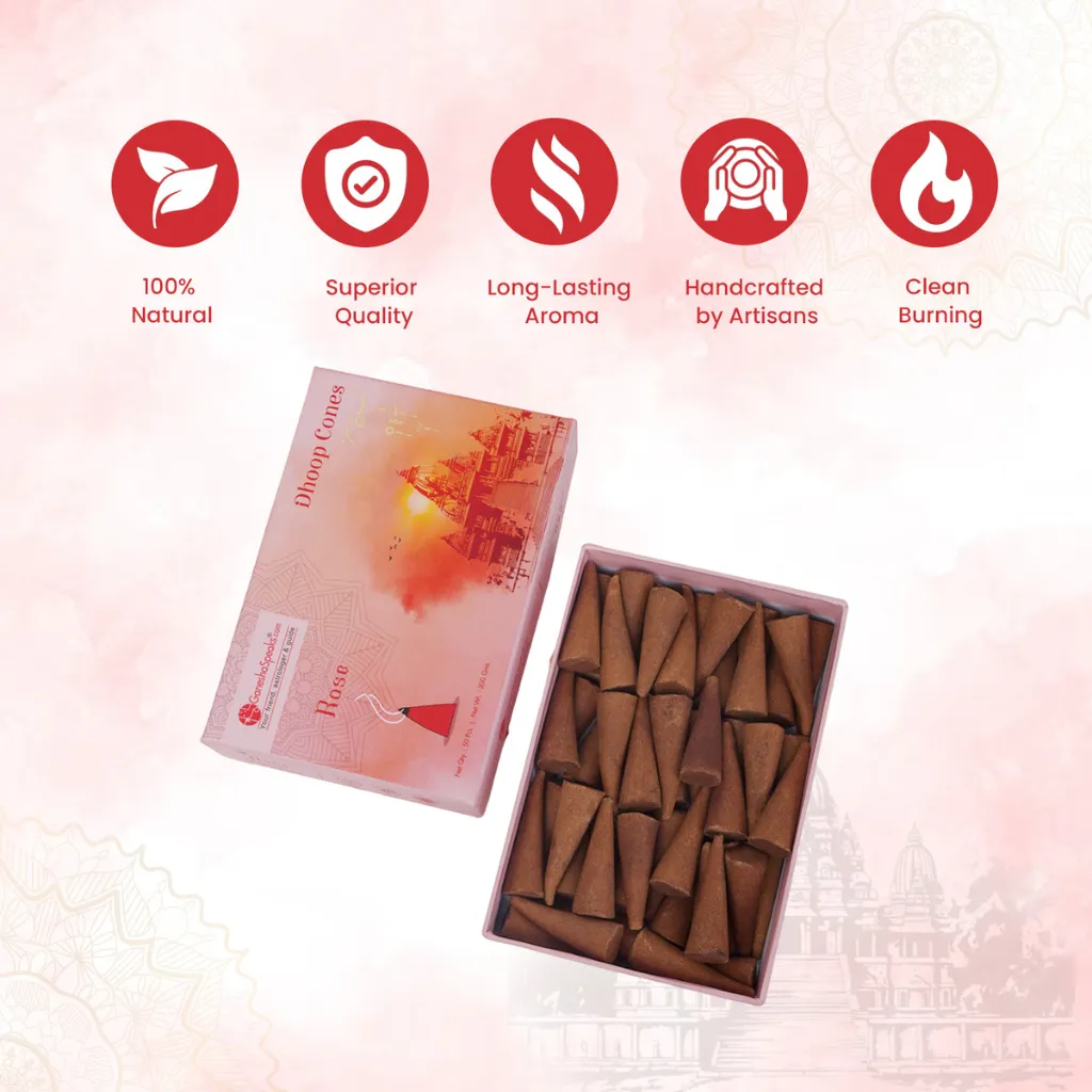 Order Rose Dhoop Cones - Natural Dhoop Incense for Rituals